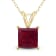 14K Yellow Gold 4MM Square Ruby Pendant - 1S7RBA