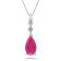 Pear Shaped Pink Topaz & Diamond Pendant in 10k White Gold - 17810A