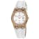 Pulsar Women's Classic Rose Bezel with Crystal Accents White Leather ...