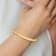 14K Yellow Gold Polished and Ridged Hinged Bangle Bracelet - 145Q3A