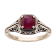10k Yellow Gold Vintage Style Genuine Round Ruby Filigree Ring - 14W3VB