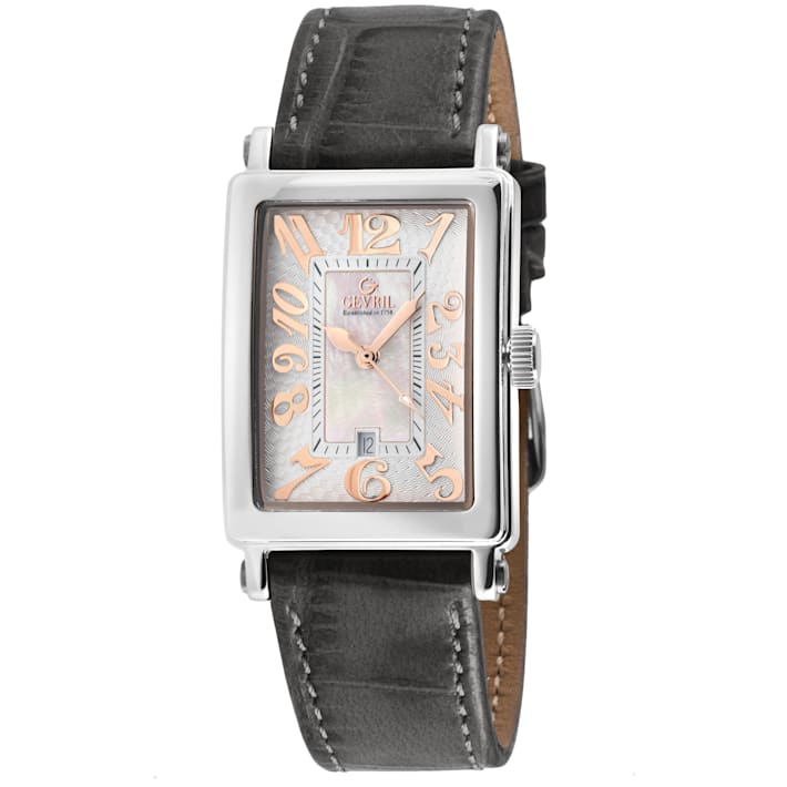 Gevril Ave of Americas Mini Women’s SS Case,White MOP Dial Watch ...