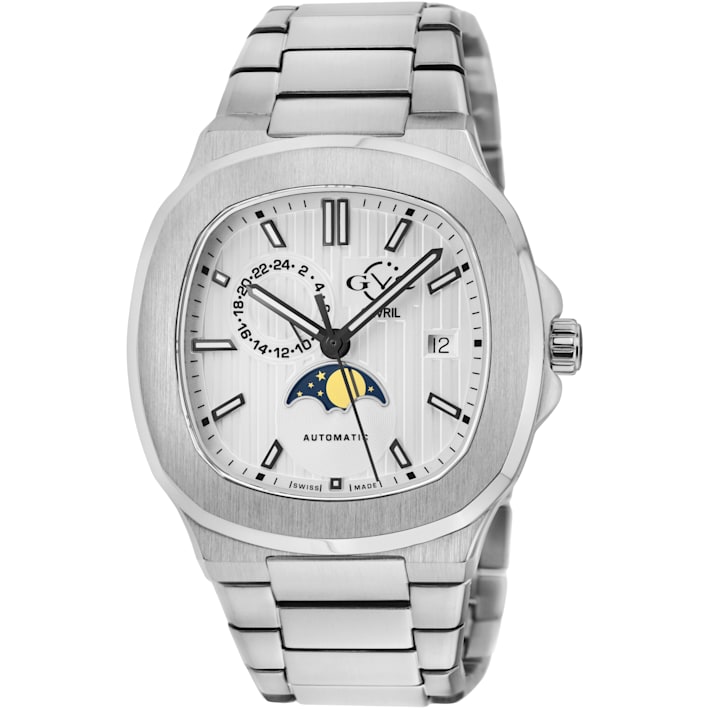 GV2 Men's Potente Moon Phase Swiss Automatic Watch, Stainless Steel ...