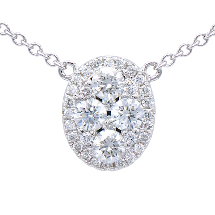 14KW 0.67ct Diamond Pendant With Chain - 1CT13A