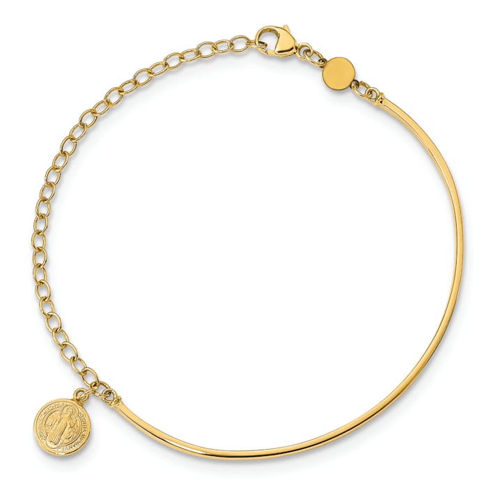 14K Yellow Gold Polished Religious Bangle - 18HVMA