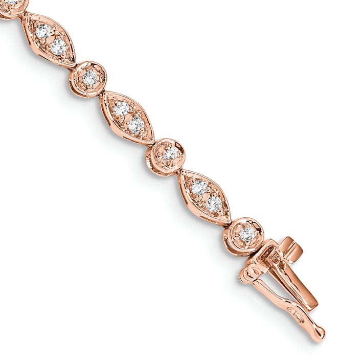 14k Rose Gold Diamond Bracelet - 159CMA