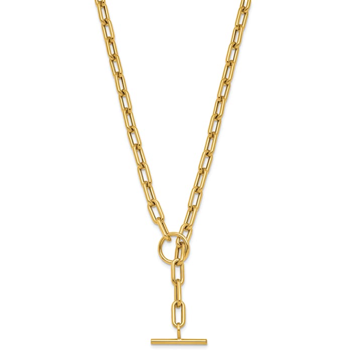 14K Yellow Gold Paperclip 18-inch Toggle Necklace - 113FZA