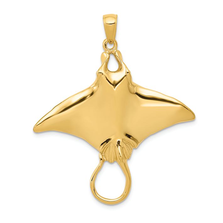 14k Yellow Gold Manta Ray Pendant - 17SG4A