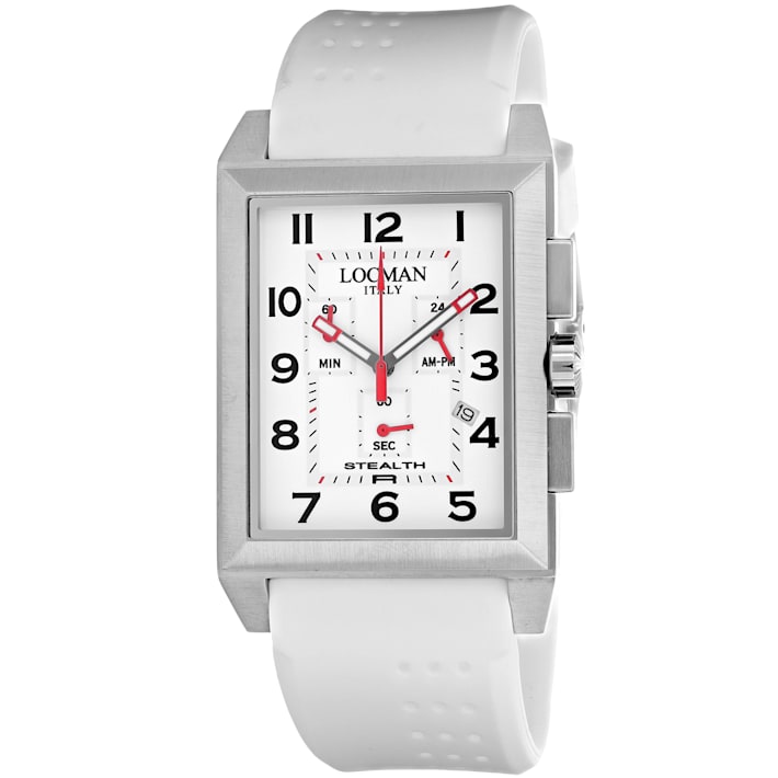 Locman Men's Classic White Silicone Strap Watch - 1226TA
