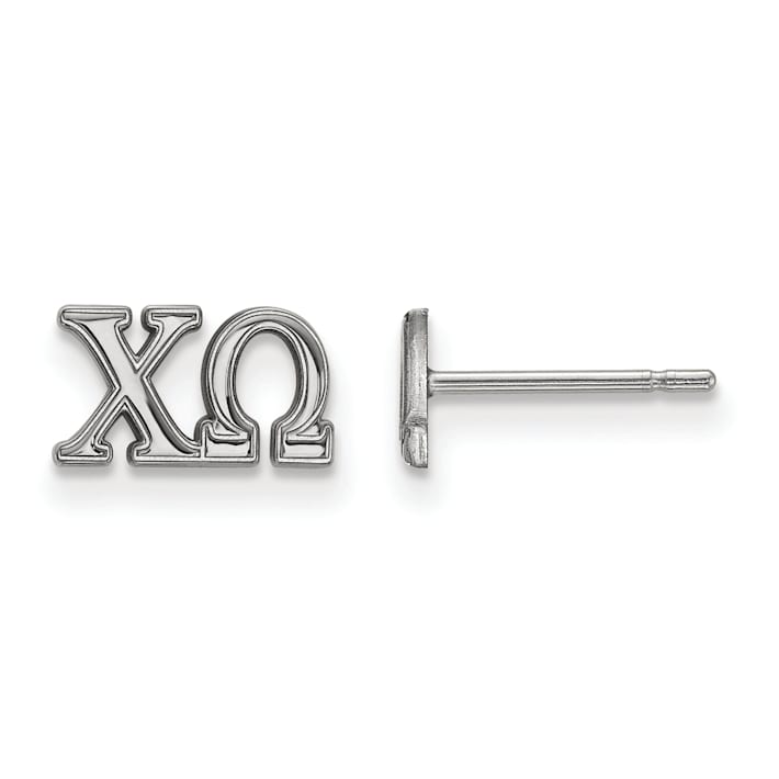 Rhodium Over Sterling Silver LogoArt Extra Small Post Earrings - 18QM5H