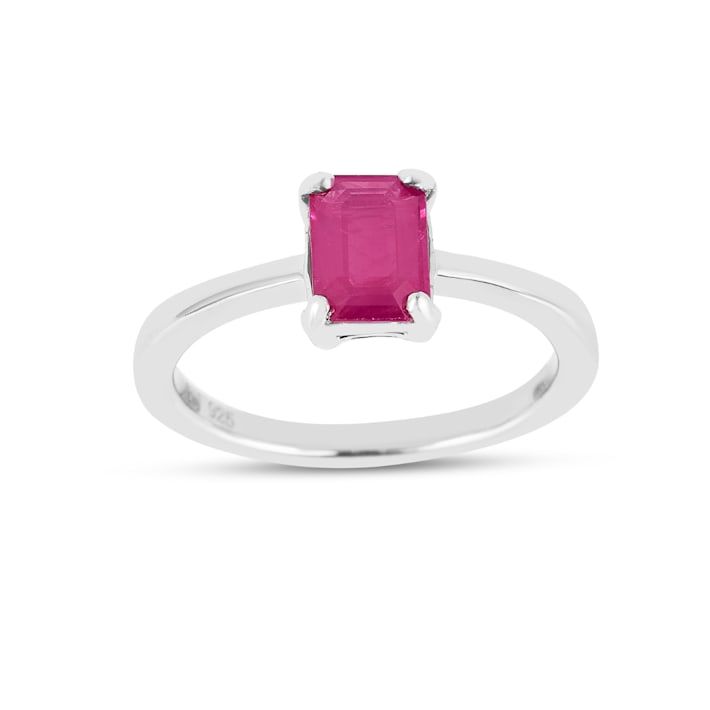 Red Ruby Ring Cocktail Ring Gemstone Ring Ruby Rhodium over Sterling ...