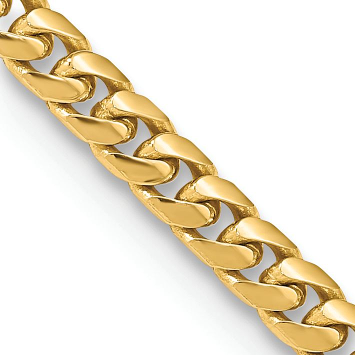 14k Yellow Gold 4.3mm Solid Miami Cuban 26 Inch Chain - 17SCRD