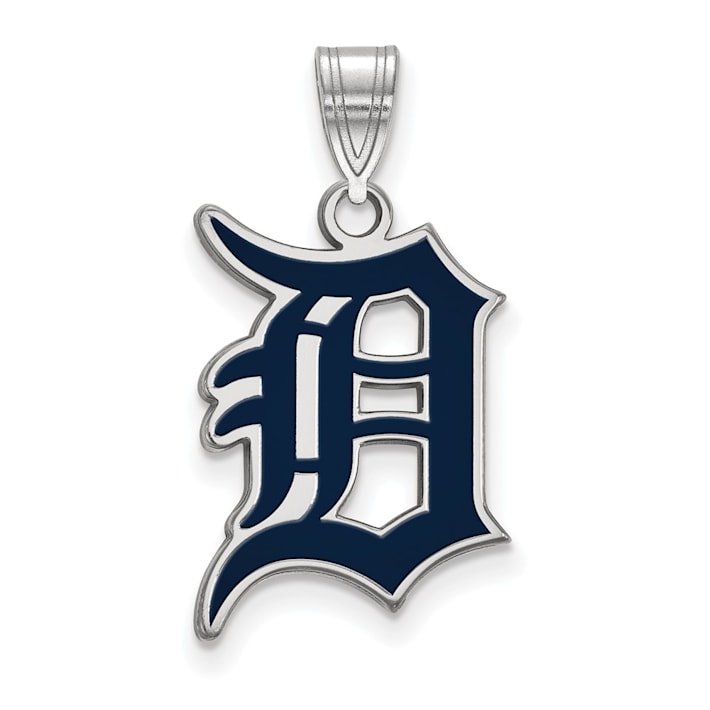 Rhodium Over Sterling Silver MLB Detroit Tigers LogoArt Enameled ...