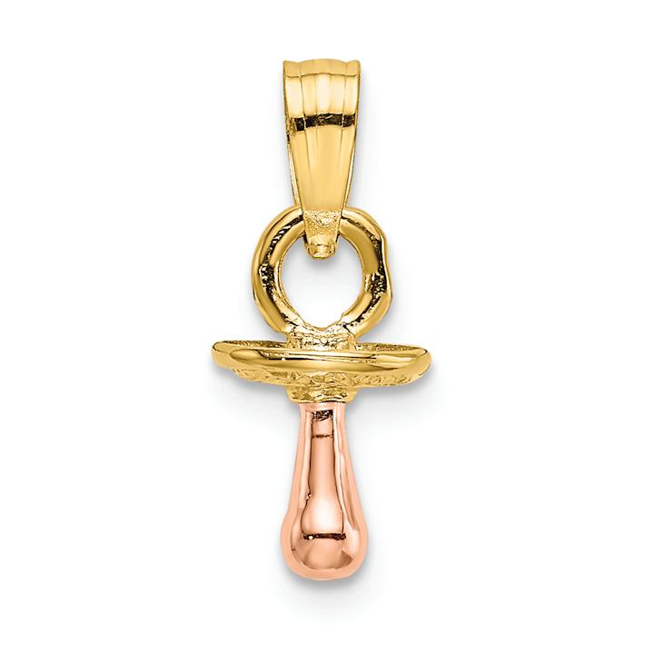 14K Two-tone Gold 3D Pacifier Charm - 1576NA