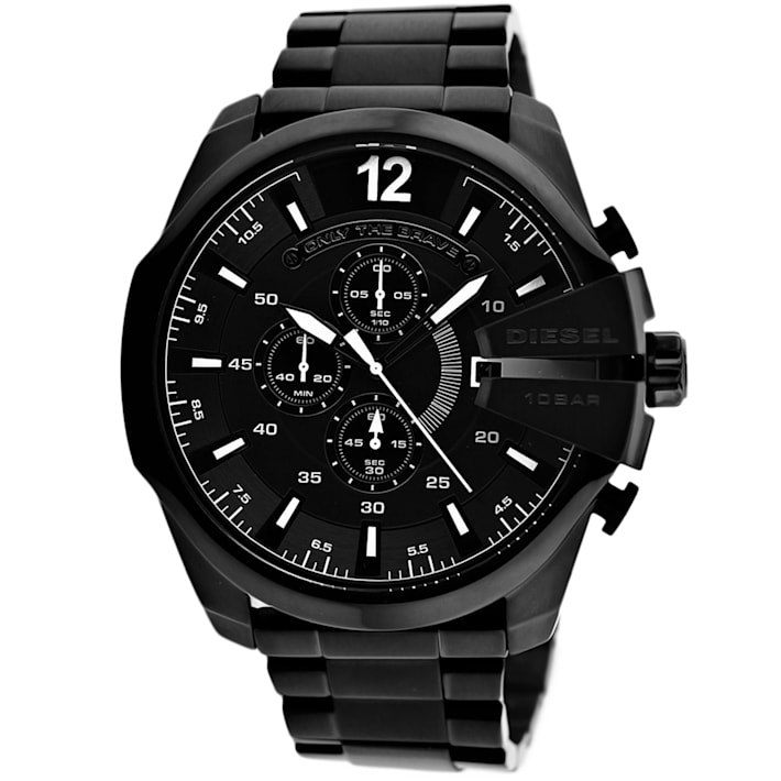 Diesel Men's Mega Chief Black Stainless Steel Watch - 145YZA