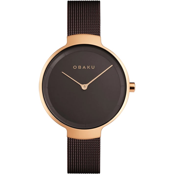 Obaku Women's Walnut Brown Dial, Brown Stainless Steel Watch - 13822E