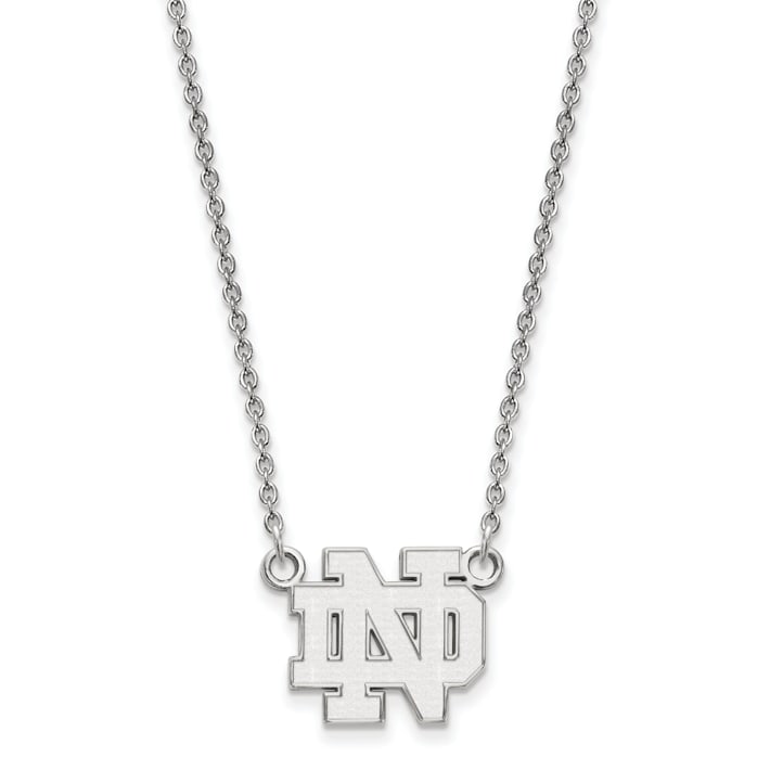 Rhodium Over Sterling Silver LogoArt University of Notre Dame Pendant ...