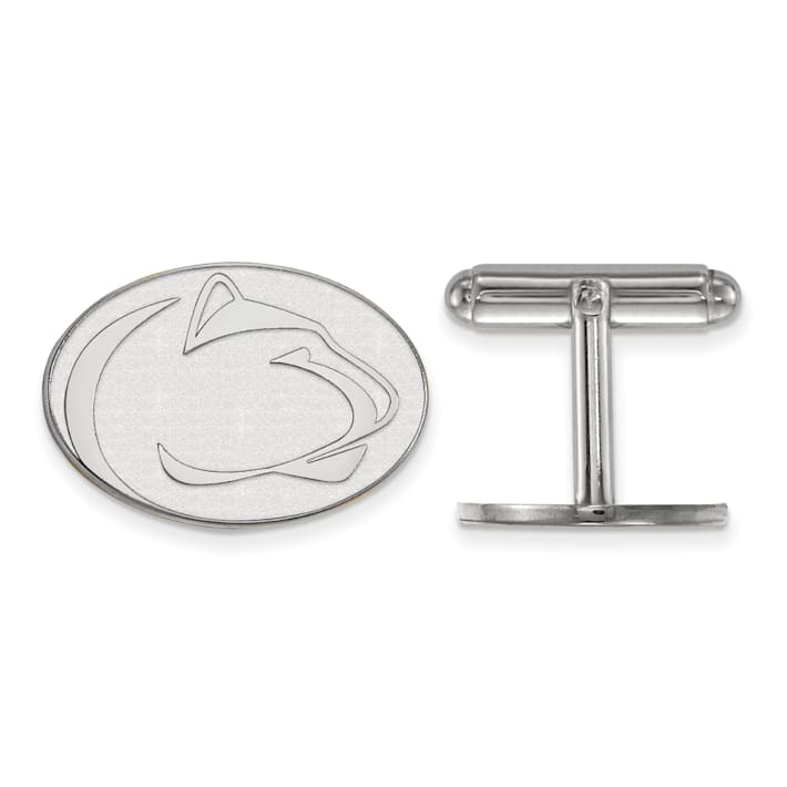 Rhodium Over Sterling Silver LogoArt Penn State University Cuff Links ...