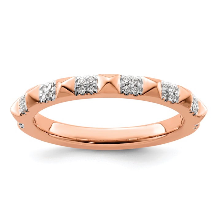14K Rose Gold Stackable Expressions Diamond Ring 0.128ctw - 1BDJ3C