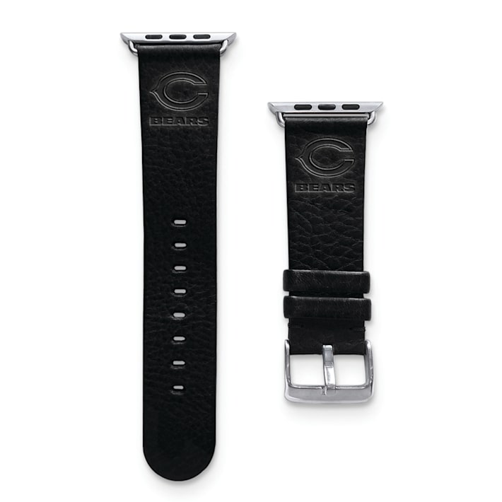 Gametime Chicago Bears Leather Band fits Apple Watch (42/44mm M/L Black ...