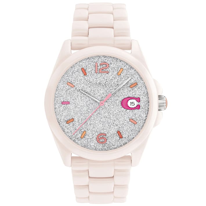 Coach Women's Greyson Gray Dial, Pink Ceramic Watch - 1587HF