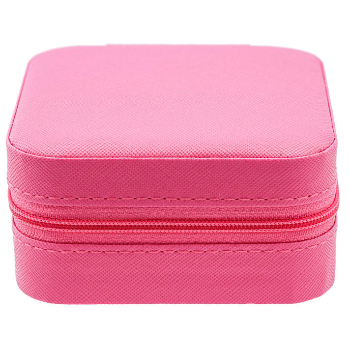 Berry Pink Travel Size Jewelry Box with Cleaning Cloth - JDA001