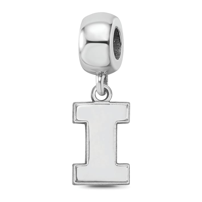 Sterling Silver Rhodium-plated LogoArt University of Illinois Small ...