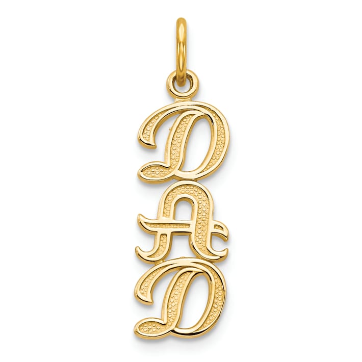 14k Yellow Gold Textured Dad Pendant - 1F31PA