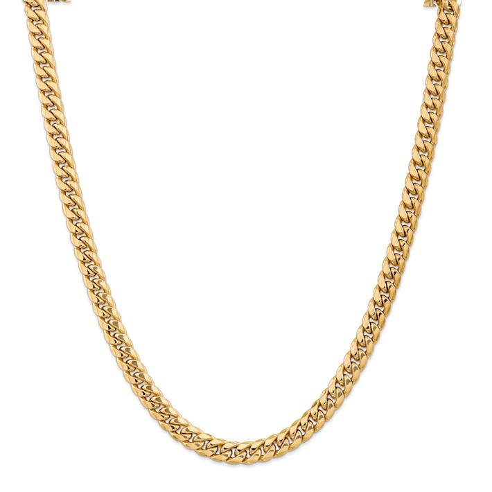 14k Yellow Gold 7.3mm Miami Cuban Link 26 Inch Chain - 12Q2VE