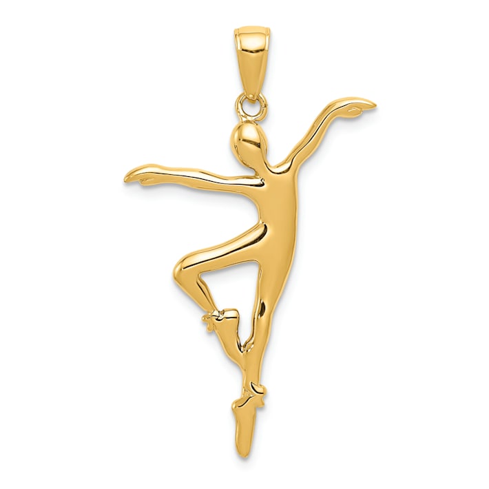 14k Yellow Gold Ballet Dancer Pendant - 15MVLA