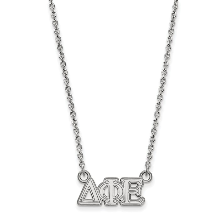 Rhodium Over Sterling Silver LogoArt Delta Phi Epsilon Extra Small ...