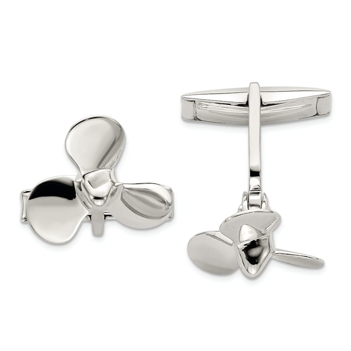 Sterling Silver Propeller Cuff Links - 1BJFDA