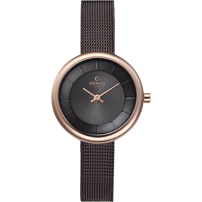 Obaku Women's Classic Stille Black Stainless Steel Mesh Band Watch - 15KFYA