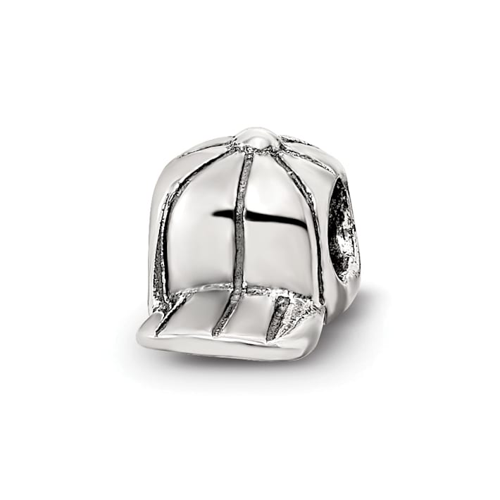 Sterling Silver Baseball Cap Bead - 17FV9A