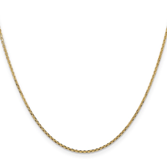14k Yellow Gold 1.45mm Solid Diamond Cut Cable Chain 16 Inches - VG084A