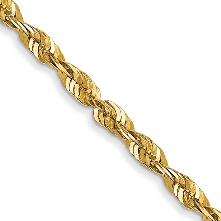 14k Yellow Gold 1.8mm Diamond-cut Rope 20 Inch Chain - 1DFGGA