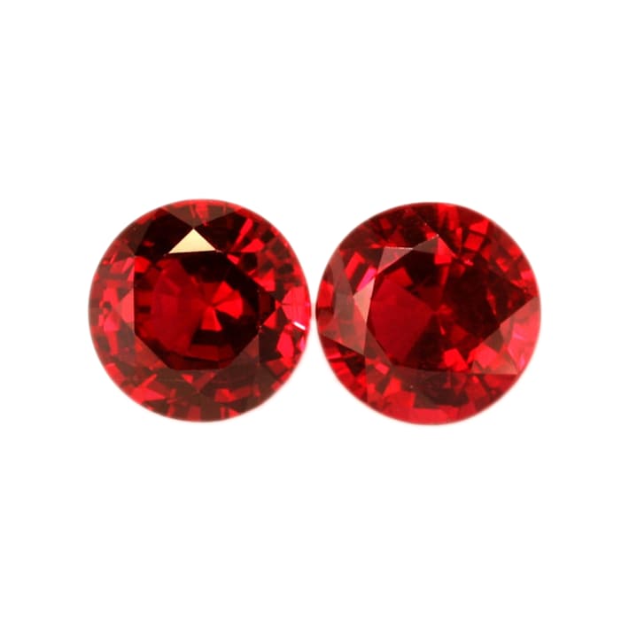 Ruby 6.2mm Round Matched Pair 1.20ctw - 1XWXSA