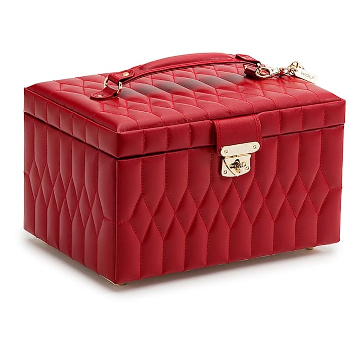 Caroline Medium Jewelry Box Red By Wolf - WJB044