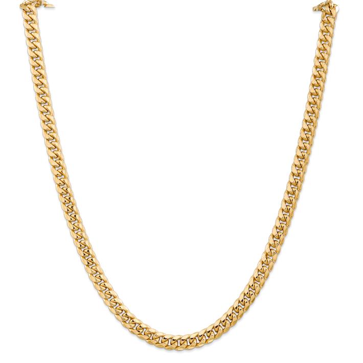 14k Yellow Gold 6.75mm Miami Cuban Link 26 Inch Chain - 185D4D
