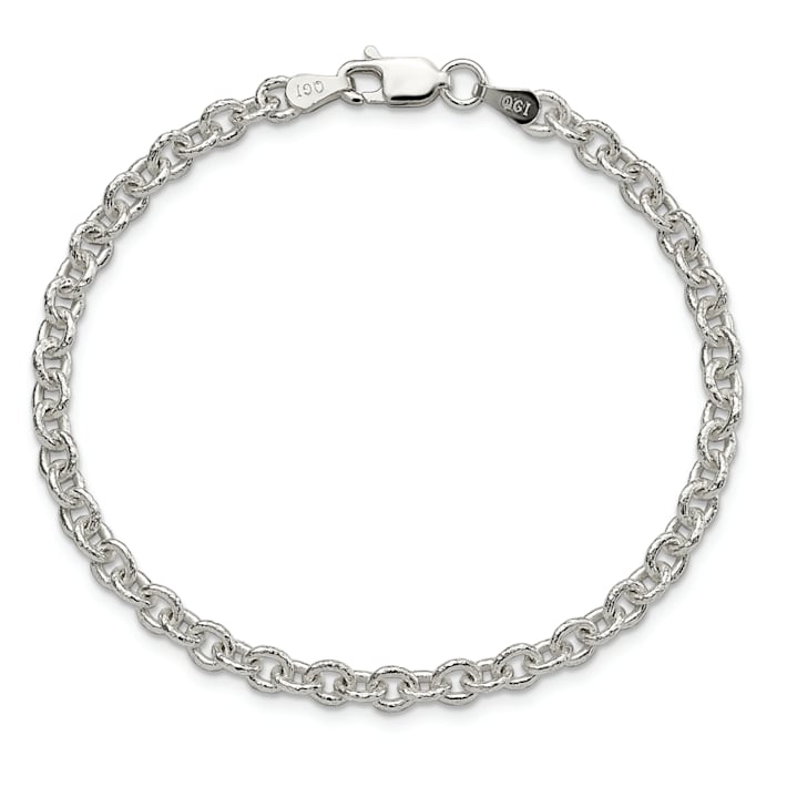 Sterling Silver 3.75mm Fancy Rolo Chain Bracelet - 17WFRB