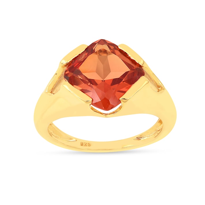 Peach Orange 14K Yellow Gold Over Sterling Silver Lab Created ...