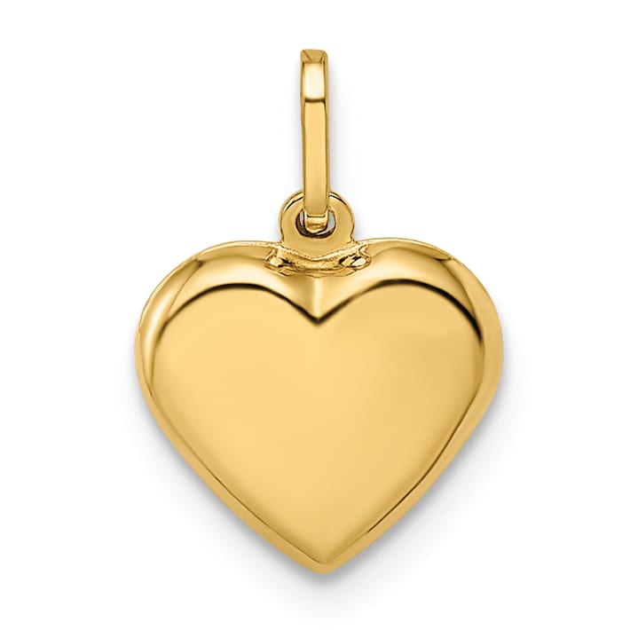 14k Yellow Gold Polished Puffed Heart Pendant - 1CG2CA