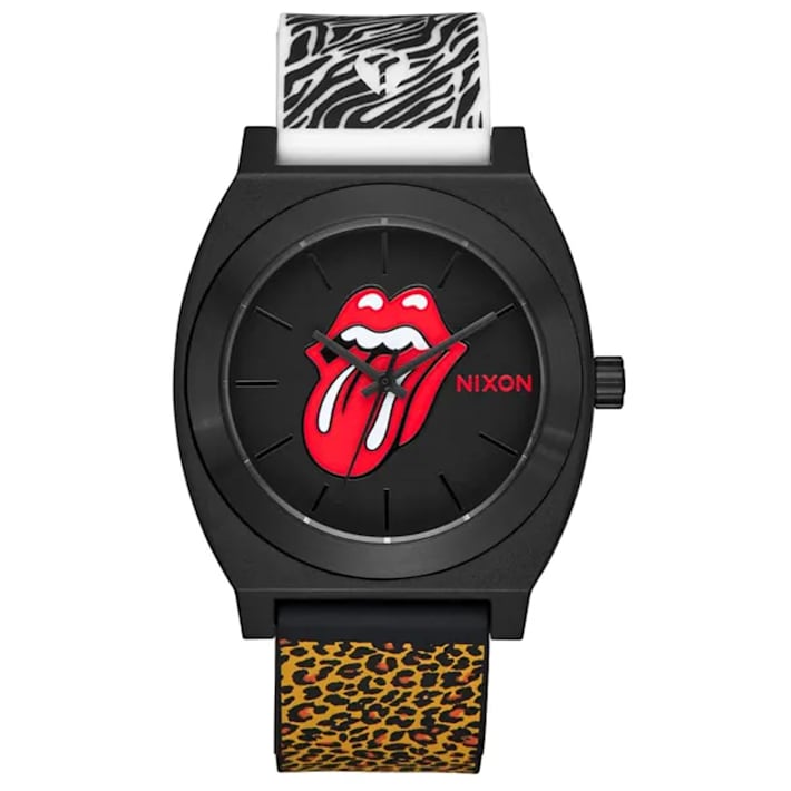 Nixon Men's Time Teller Black Dial, Mixed Animal Print Pattern Rubber ...