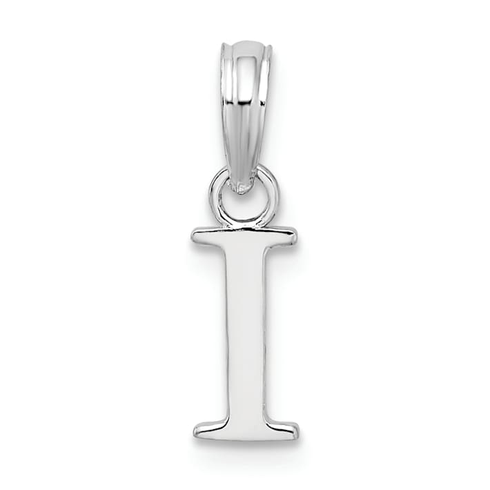 Sterling Silver Polished Block Initial -I- Pendant - 116Y4I