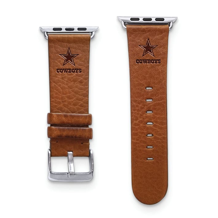 Gametime Dallas Cowboys Leather Band fits Apple Watch (38/40mm S/M Tan ...