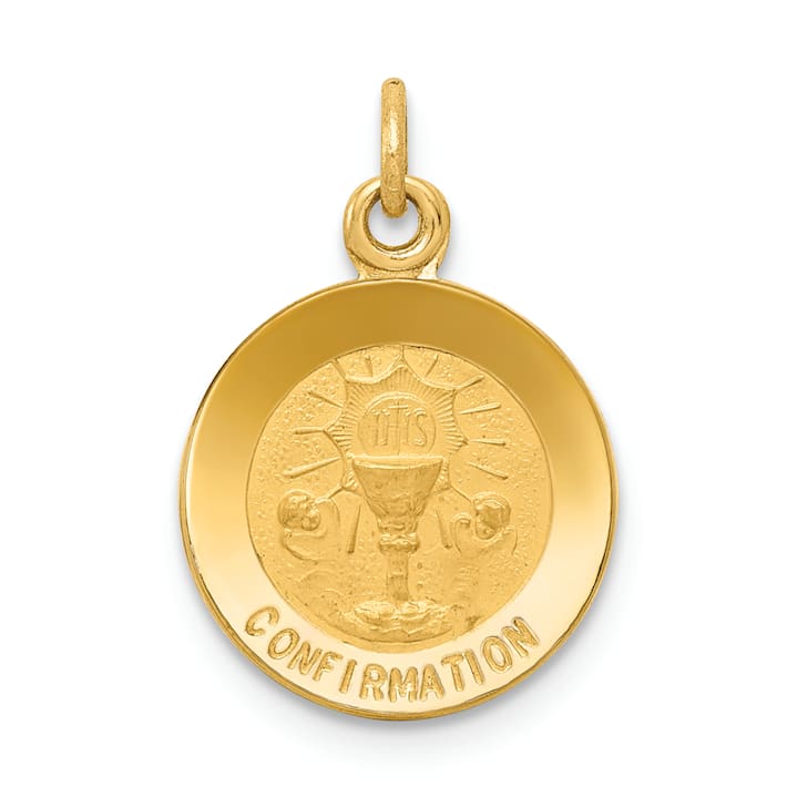14k Yellow Gold Satin Confirmation Charm - 15FW9A