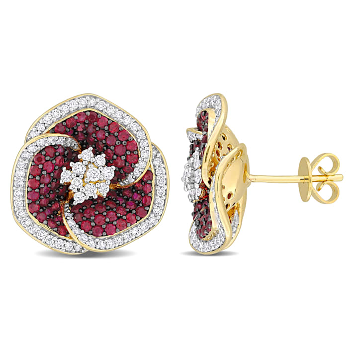 bluestone ruby earrings