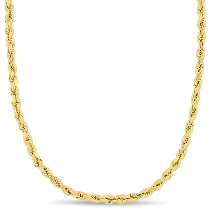 22 Inch Rope Chain Necklace in 14k Yellow Gold (3 mm) - 1CQ6ZA