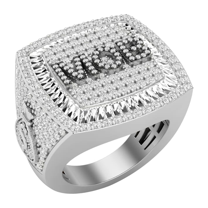 Dazzlingrock Collection Mixed Shapes White Diamond "MOB" Ring 4.40ctw ...