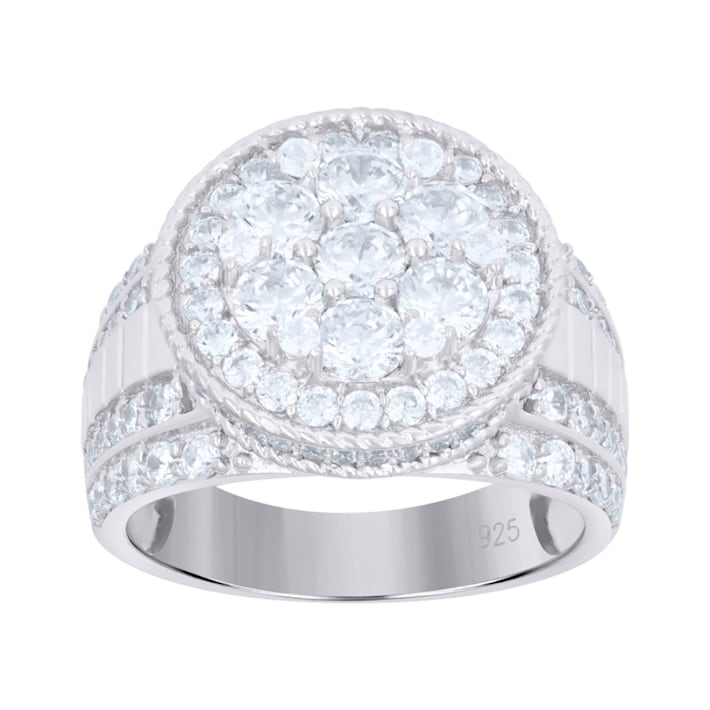 Diamond2Deal Rhodium Over Sterling Cubic-Zirconia Rope Border Fashion ...